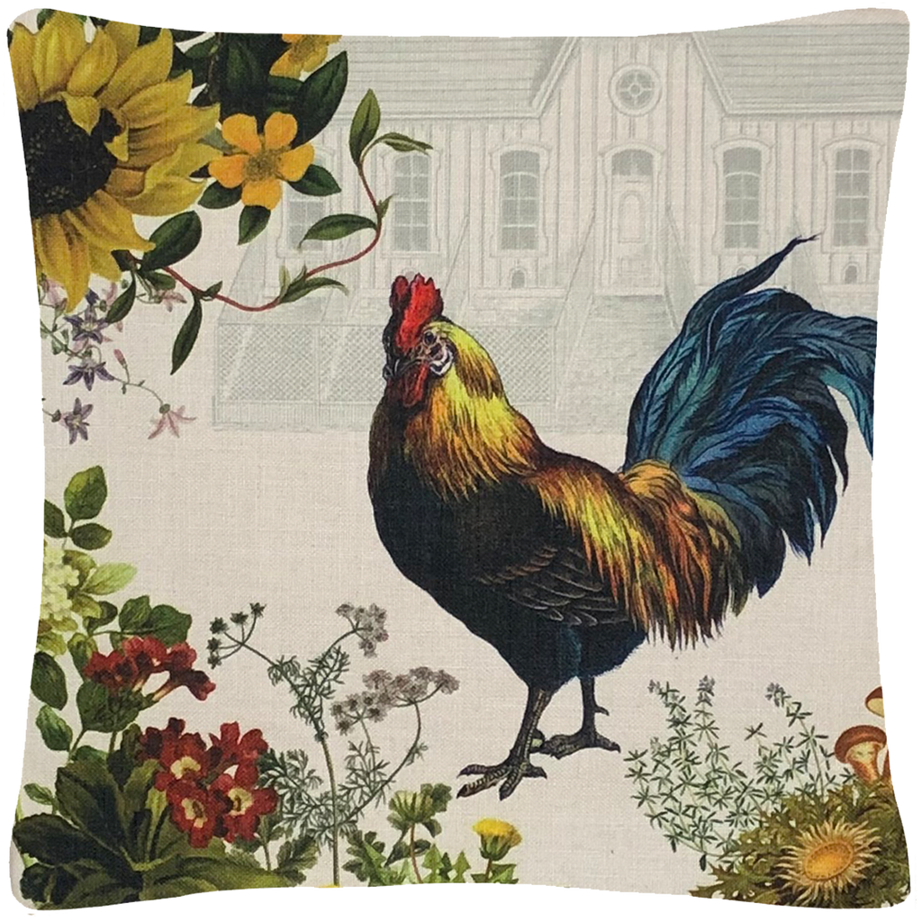 Rooster And Henhouse Pillow 18 X 18 Golden Hill Studio Rooster And Henhouse Pillow 18 X 18 Golden Hill Studio